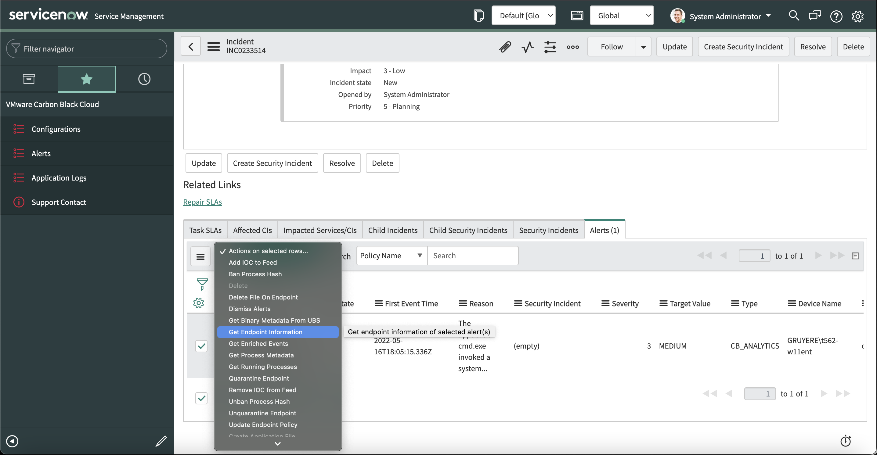 Announcing the VMware Carbon Black Cloud Apps for ServiceNow - Carbon ...